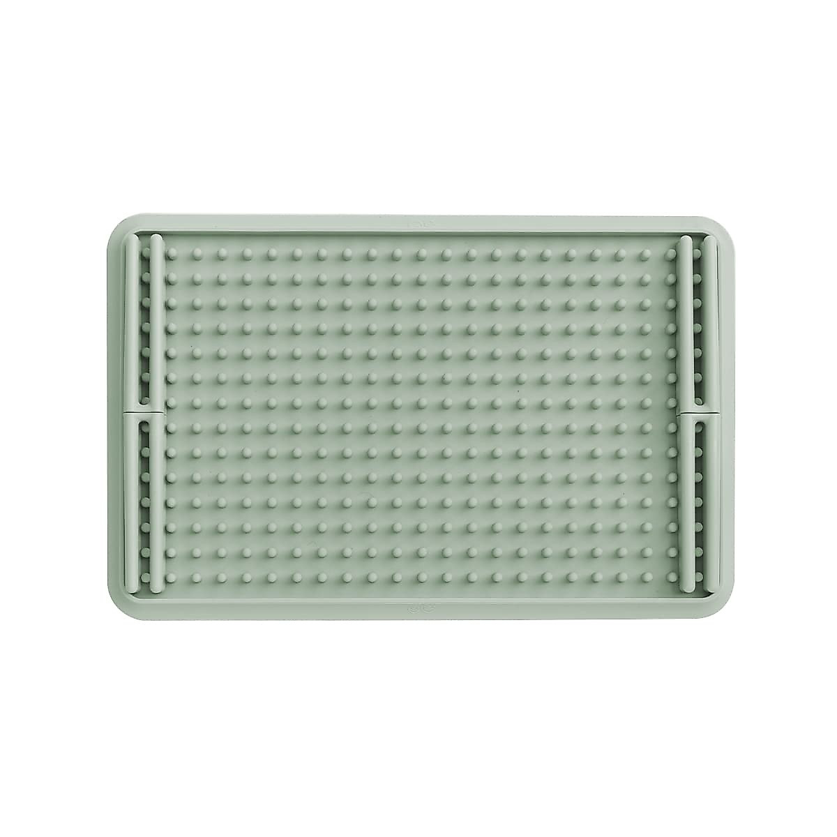 ezpz Drying Rack (Sage) - 100% Silicone Collapsible Dish Drying Rack + Suctions in Place + Adjustable Pegs - Dishwasher Safe - Durable Long-Lasting