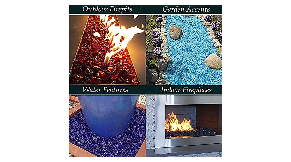 Margo Garden Turquoise Dragon Glass 20lbs for Fire Pits & Landscaping