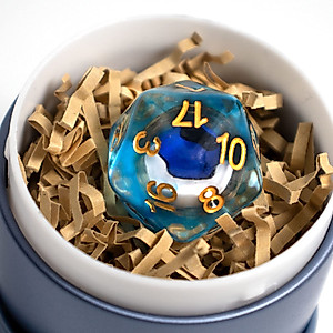 DND Eyeball Dice with Metal Box, Byhoo D20 Dice of Dungeons and Dragons, DND Eye Dice with Case Set - Board Game 5e DND Accessories Handmade Dice for Tabletop RPG Game Starter Beginner