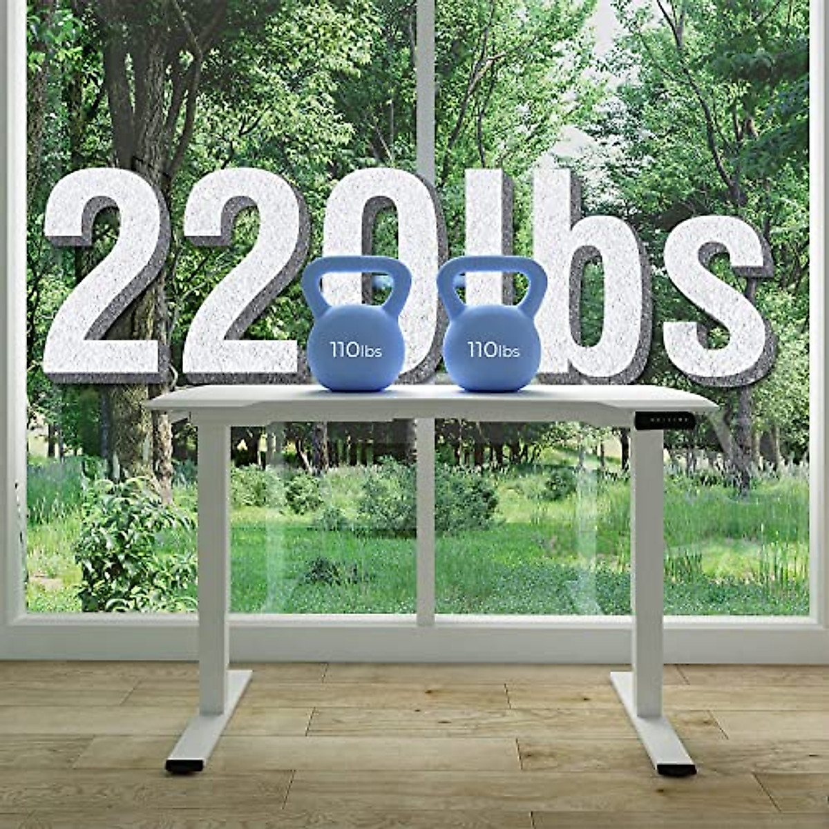 FLEXISPOT Pro 3 Stages Dual Motor Electric Standing Desk 48x30 Inches Whole-Piece Desk Board Height Adjustable Desk Electric Stand Up Desk Sit Stand Desk(White Frame + White Desktop)