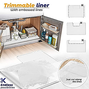 The Original Under Sink Mat - Silicone Waterproof mat, Adjustable, Easy to Clean, Kitchen cabinet liner, Disifenction Surface - 34" x 22" or smaller