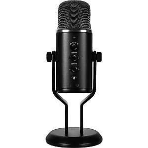 MSI IMMERSE GV60 Streaming Microphone (USB Type-C Interface and 3.5mm Aux, for Professional Applications with Intuituve Control in 4 Modes: Stereo, Omnidirectional, Cardioid and Bidirectional)