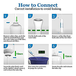 Vegebe Inline Water Filter for Ice Maker, Refrigerator, Under-Sink Reverse Osmosis Water System, Post Activated Carbon Water Filter Replacement Cartridge with 1/4-Inch Quick-Connect (Pack of 2)