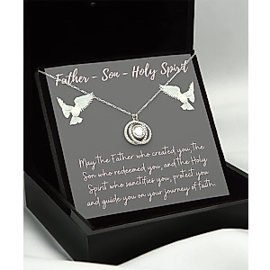 First Communion Gift, Holy Trinity Blessing, Christian Necklaces for Women, Confirmation Gift, Sterling Silver Christian Jewelry, Three Circle Necklace, Easter Present