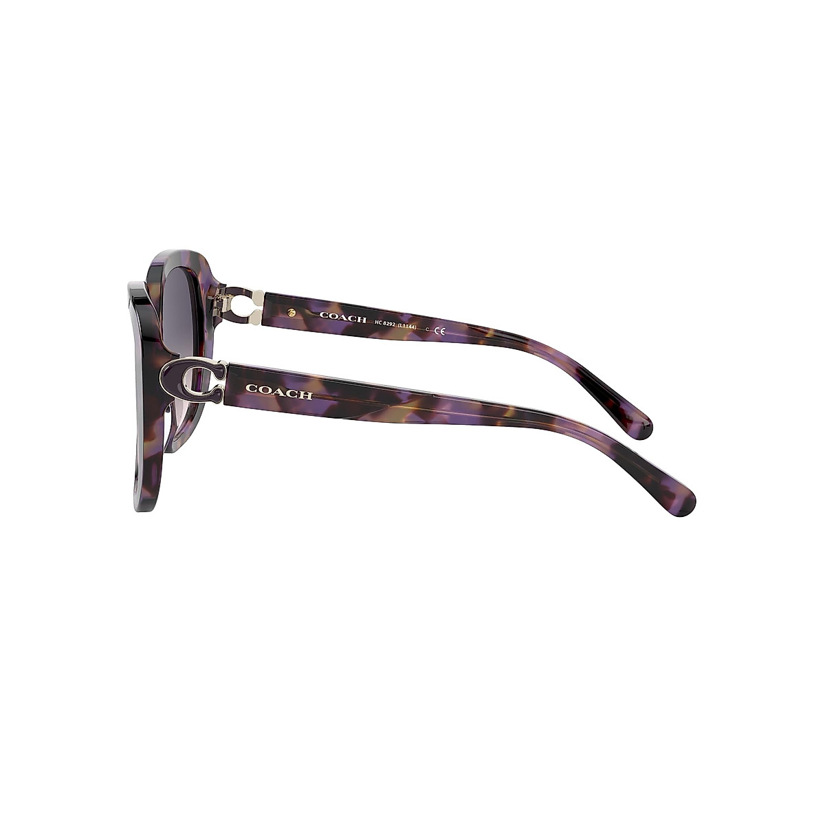 Coach HC8292 Sunglasses, Purple Tortoise/Purple Pink Gradient, 56 mm