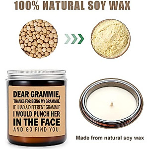 Averaze Grammie Candle - Grammie Gifts from Grandkids - I'd Punch Another in The Face - Fun Gag for Her - Mother's Day Candle - Lavender Scented Candles, 8oz