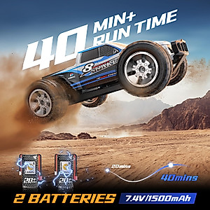 DEERC 9200E Large Hobby RC Cars, 48 KM/H 1:10 Scale Fast High Speed Remote Control Car for Adult Boy, 4WD 2.4GHz Off Road Monster RC Truck Toy All Terrain Racing,2 Batteries for 40 Min Play