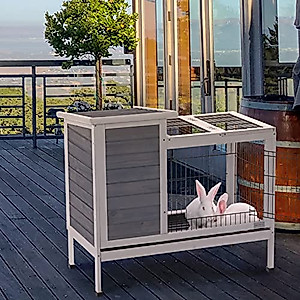 Petsfit Guinea Pig Cage Rabbit Hutch Rabbit Cage Bunny Cage Bunny Hutch Guinea Pig Hutch with Pull Out Tray