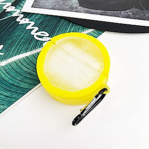QIXIU for AirPods Pro Case Cover with Keychain,Full Protective Accessories for Women Girl with Apple 2022 Latest AirPods Pro Case,Lemon Design Wireless Charging Headset Accessories
