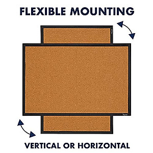 Quartet Cork Board Bulletin Board, 2' x 3' Framed Corkboard, Black Frame, Decorative Hanging Pin Board, Perfect for Home Office Decor, Home School Message Board or Vision Board (MWDB2436-BK)