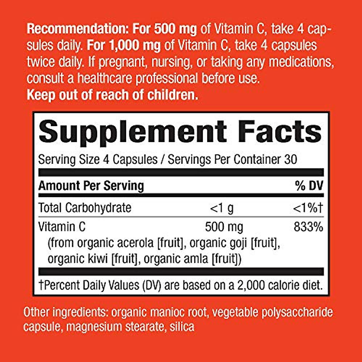 Nature's Way Alive! Vitamin C Supplement with Organic Acerola, Immune Support*, 120 Capsules