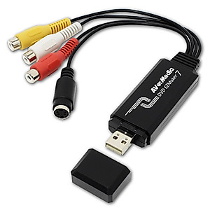 AVerMedia EZMaker 7, USB Video Capture Card , Analog to Digital Recorder, RCA Composite, VHS to DVD, S-Video, Support Windows 11, Mac 10.11/10.12 (C039), Black,3.2 x 1.1 x 0.5 in (82 x 28.5 x 14 mm)