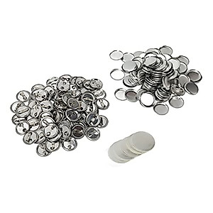 100 Sets Blank Button Badge, Round Shape Metal Button Pin Badge Kit for Button Making Machine (25MM)