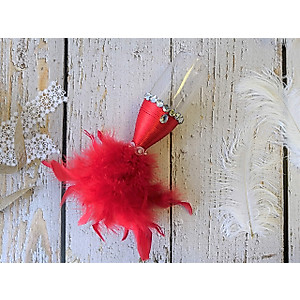 Abbie Home Bride and Groom Wedding Champagne Toasting Flute - Mr Mrs Wine Glasses Wedding Toasting Glasses with Feather Dress Red Suit Rhinestone, Set of 2 (Glass Set)