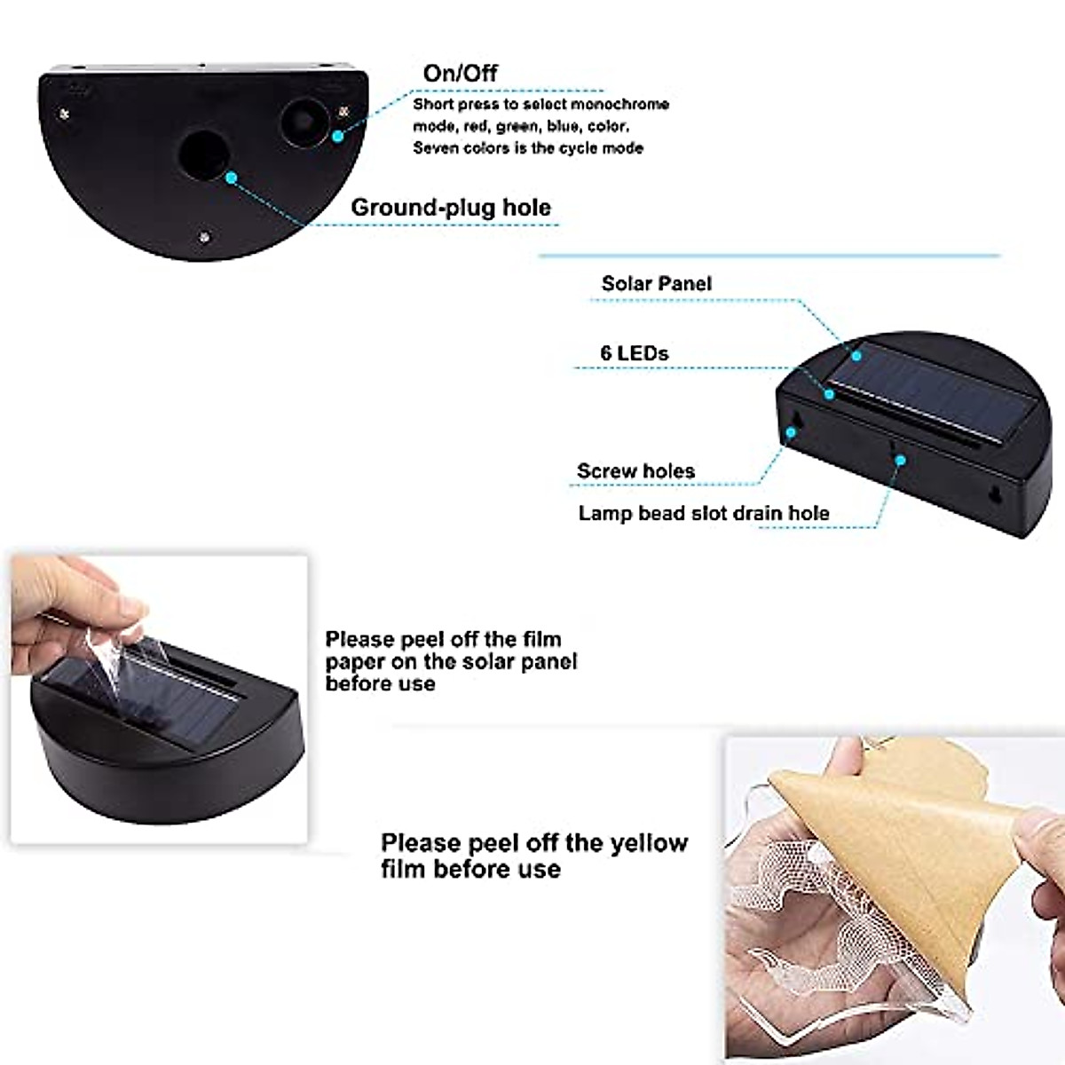 AVEKI Solar Garden Lights LED Landscape Light with 3D Dinosaur Pattern Colors Changing Night Light Auto On/Off Lawn Lights for Garden Yard Sidewalk Driveway Walkway