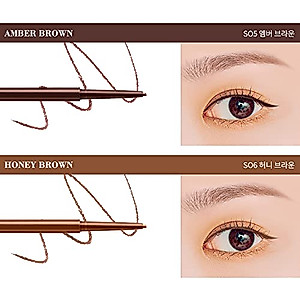 IM UNNY Skinny Fit Slim Eyeliner Pencil S04. Red Brown, All Day Waterproof, Smooth Easy Drawing Long Lasting Gel Soft Touch Vivid Color,1 Count Korean Makeup