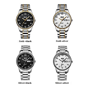 BOSCK Analog Mens Watch,40mm Easy Read Auto Date and Day Stainless Steel Business Watch for Men,30M Waterproof Sports Mens Wrist Watches