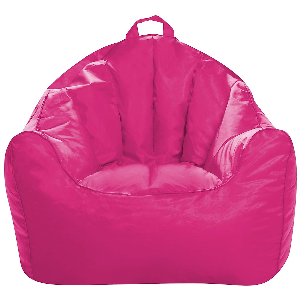 Posh Creations Structured Comfy Bean Bag Chair for Gaming, Reading, and Watching TV, Malibu Lounge, Soft Nylon-Pink