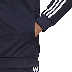 adidas Essentials Men's 3-Stripes Tricot Track Jacket, Legend Ink/White, 4XLT