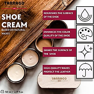 Tarrago Shoe Cream Professional Shoe Polish for Leather Boots, Shoes, Purse, Furniture Eco Friendly Leather Conditioner 1.7oz - Ivory #36