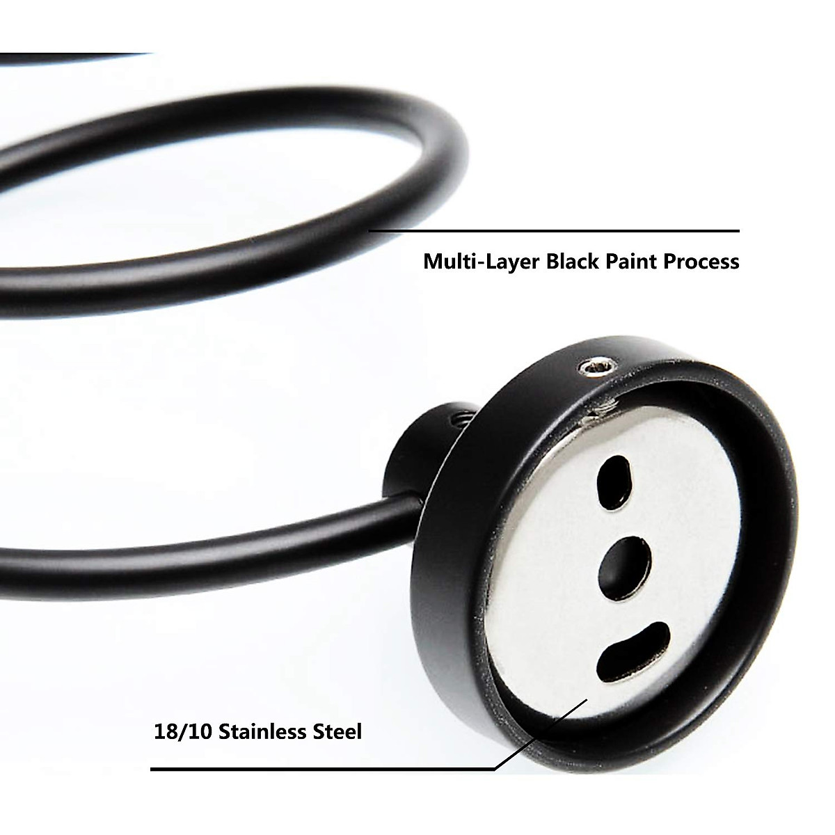 Makidar Hair Dryer Holder Stainless Steel Chromed (Black)