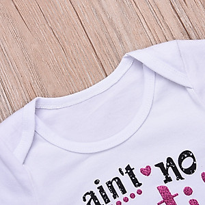 3Pcs/Set Newborn Baby Girls Outfit Auntie Bodysuit Romper with Headband+Donuts Long Pants Clothes Set (Pink, 0-6M)