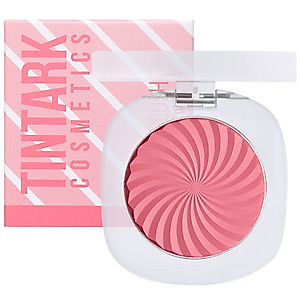 TINTARK Cheeky Blush Compact for Face Cheeks, Talc Free Blusher Palette, Matte Powder Makeup, Natural Healthy, Mauve Pink Magenta Peach Red, Vegan Cruelty Free