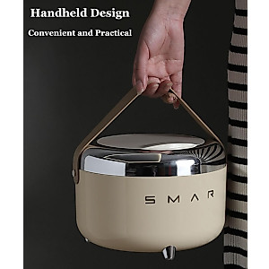 Aiabaleaft Mini Trash Can with Lid, Small Trash Can for Desk, 1.5 Liters Countertop Mini Garbage Cans, PET Desk Wastebaskets, 3 Roll Bags Included (Milky White)