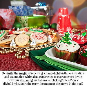 Amanda Creation Christmas Invitations with Envelopes – Gingerbread House Decorating, 20 Pack 5x7 Double Sided Fill-In Invite Cards with Twenty White Envelopes Perfect for Christmas Birthday Parties