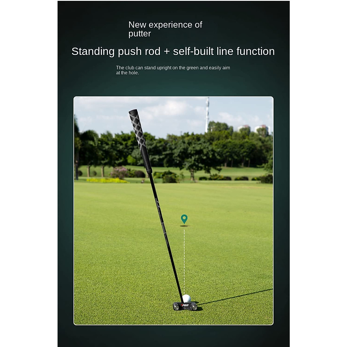 Golf Club Putter Standing Putter Low Center of Gravity with Sight Line Right Handed Men Women Golf Putters with Crosshair (Black)