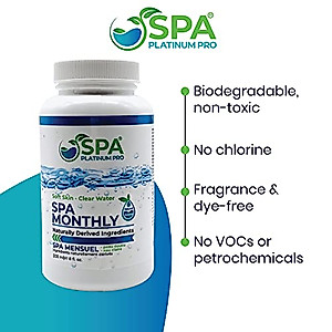 Spa Platinum Pro Natural Hot Tub Treatment - Hot Tub Water Treatment - Easy to Use Spa Water Treatment - Natural Spa Hot Tub Treatment - Six Months Supply Hot Tub Treatment
