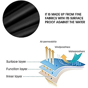 CLVEDU Chimenea Cover 122cm Outdoor Patio Chimenea Cover Waterproof Black Garden Heater Rain Sun UV Protector with Storage Bag