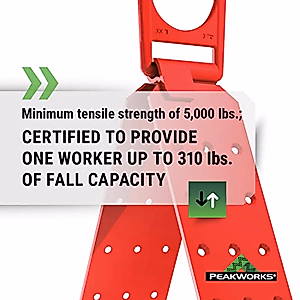 PeakWorks Roof Anchor Bracket, Fall Arrest System, Tool Connects to Wood Surfaces with Roofing Harness Safety Kit, ANSI OSHA Compliant, Durable Steel Adjustable Connector, Red, V8229100