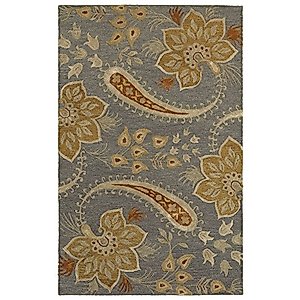 LR Resources Glamour LR06012-GRY90C0 Gray Rectangle 9 X 12 ft Indoor Area Rug, 9' x 12',