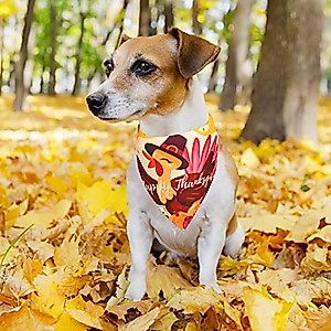 Thanksgiving Dog Bandana with Turkey Pattern,Adjustable Thanksgiving Dog Scarf,Holiday Bandanas,Fall Pet Bandana Reversible Triangle Bibs Scarf for Small Medium Large Dogs Cats (Turkey)