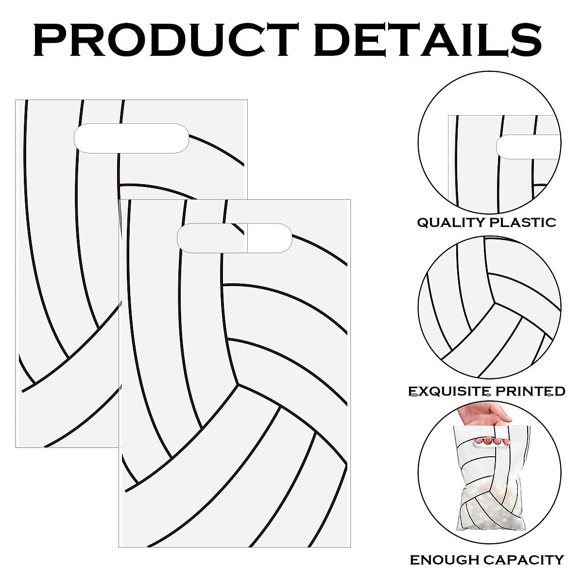 Yeaqee 50 Pieces Volleyball Gift Bags with Handle Volleyball Treat Bags Volleyball Cellophane Bags Candy Volleyball Party Favors for Team Birthday Decoration Gift Sport Volleyball Themed Party Supply