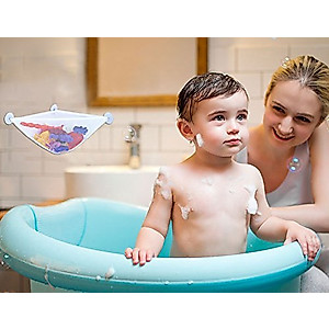 Bath Toy Storage Bath Toy Holder With 3 Strong Suction Cups - Bathtub Toys Net Holder Organizer - Corner Shower Caddy Bag For Kids And Toddlers - Bathroom Hanging Mesh Basket For Baby Boys And Girls