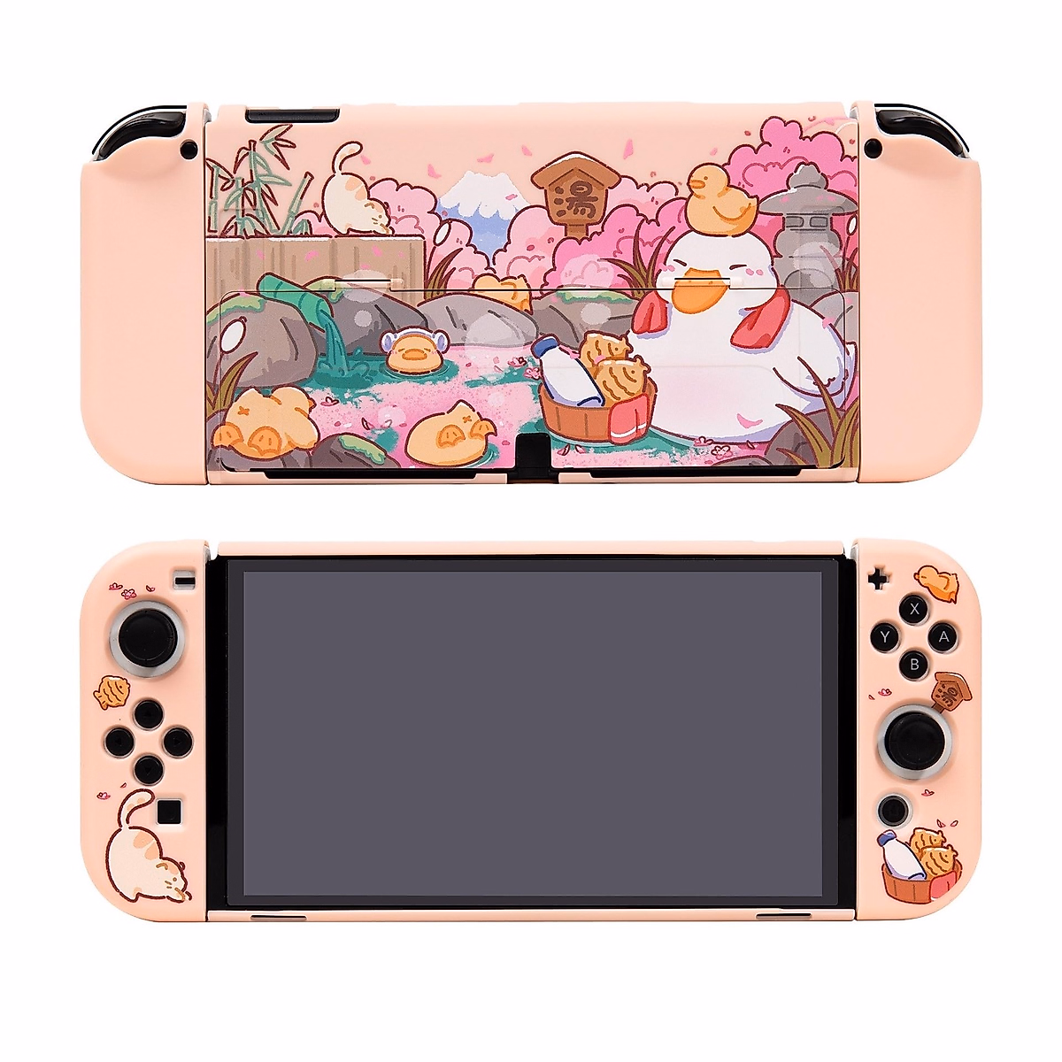 Kiloluv Spa Ducks Switch OLED Protective Case Skin Cover Case Compatible with Nintendo Switch OLED Model 2021