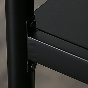 Walker Edison Metal Black Twin Low Loft Bunk Floating Bed Kids Bedroom Storage Guard Rail Ladder Bedframe