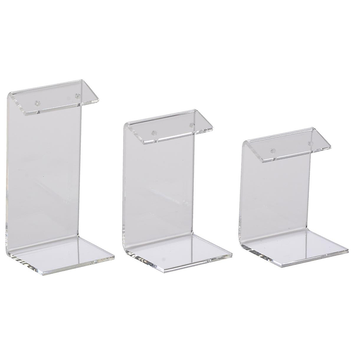 Displays2go Earring Display Stands Single Pair (18 Pack Includes 6 Large, 6 Medium, 6 Small), Clear Arcylic