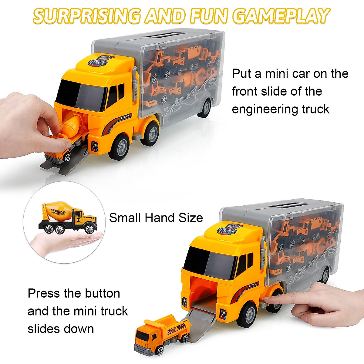 ALOTJOY Toys for Boys,25 Pcs Engineering Die-cast Construction Car Toddler Toys for 3 Year Old Boys Vehicles Gifts Kids Toys for Age 3 4 5 6 7 Year Old Boys