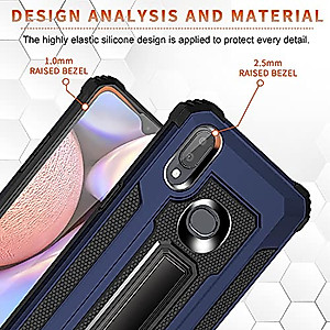 Case for Galaxy A10S, PC TPU Shockproof Cover with Stand for Samsung Galaxy A10S - Blue