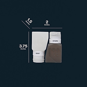 Gravel Travel Bottles TSA Approved 2-Pack 3 Oz Travel Bottles - Leakproof, Squeezable, BPA-Free Travel Bottles for Toiletries includes Label System for Travel Containers (Clear Speckle & Gray Speckle)