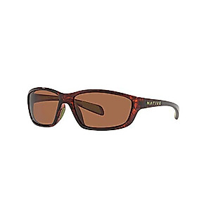 Native Eyewear Kodiak Polarized Rectangular Sunglasses, Maple Tortoise/Brown, 60 mm