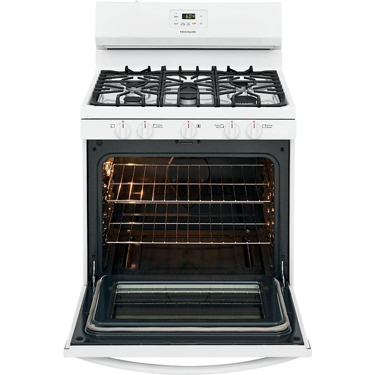 Frigidaire FCRG3052AW 30" Freestanding Gas Range with 5 Sealed Burners 5 cu. ft. Oven Capacity in White