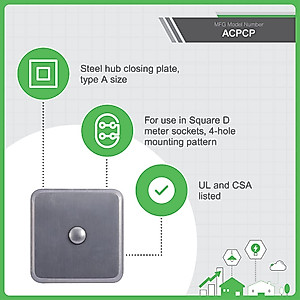Square D - ACPCP Square D, Blank ACP Hub Closing Plate