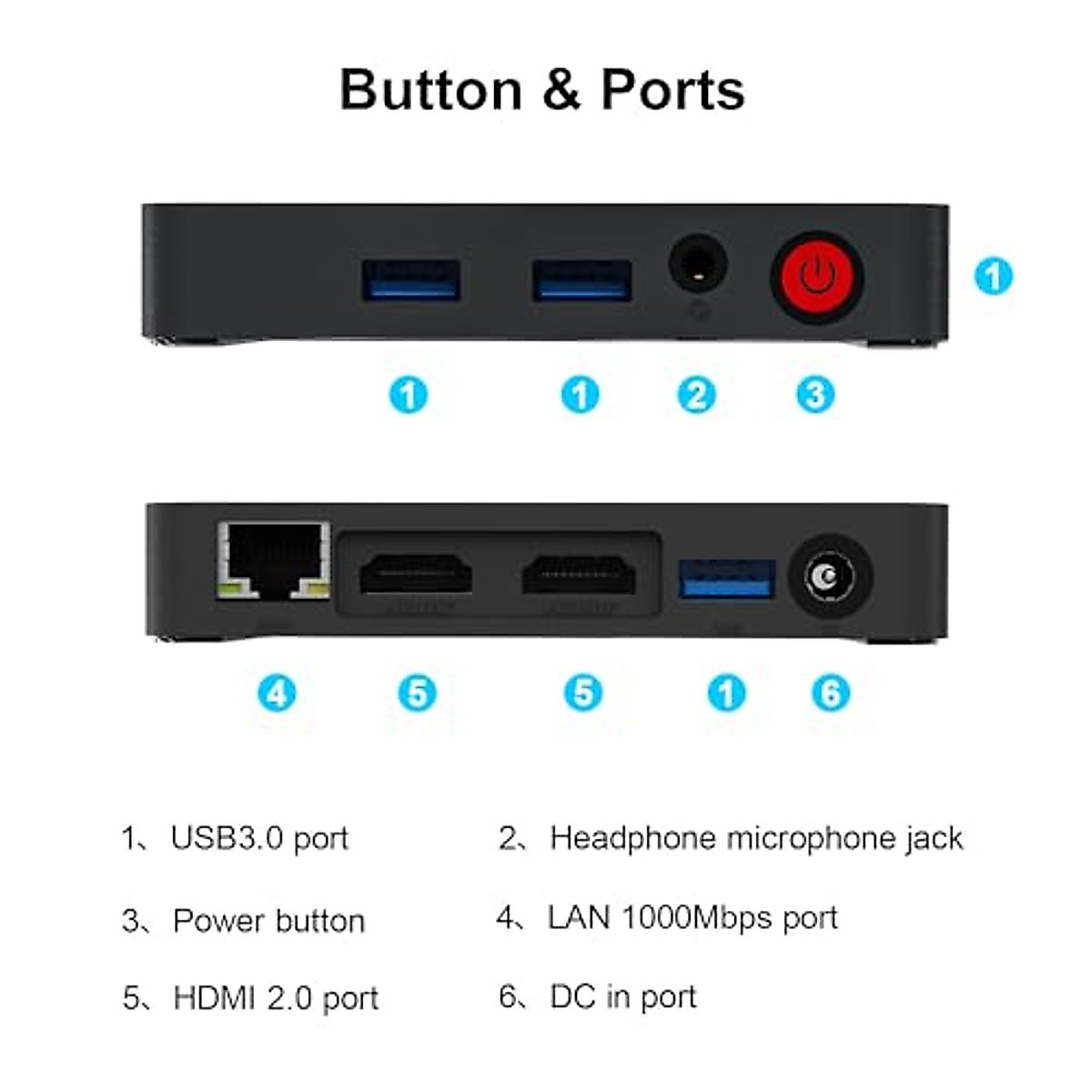 T5 Mini PC,Intel Processor N4020(up to 2.8GHz,4M Cache),Mini Computer with 4GB RAM+64GB eMMC,Dual Screen Display,HDMI+DP,USB3.0,2.4G/5GHz Dual WiFi 5, BT5.0,Gigabit Ethernet,Auto Power On