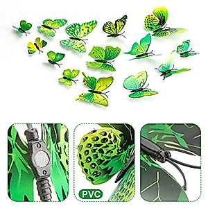 MOZUVE 120pcs Butterfly Wall Decor, Removable 3D Butterfly Wall Decals, Butterflies Decoration Suitable for DIY Kids Nursery, Bedroom Decor, TV wall, Wedding, Birthday etc