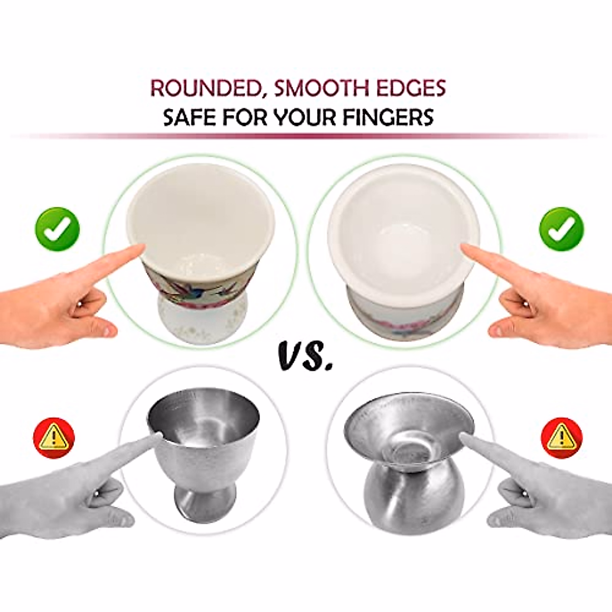 NobleEgg Premium Egg Cups for Soft Boiled Eggs | Set of 4 | Egg Timer Pro | 18/10 Egg Spoons | Egg Topper | Gift/Storage Box