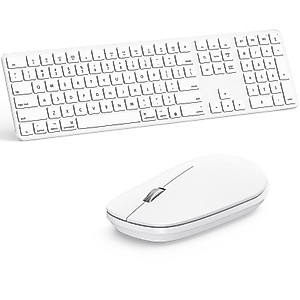 OMOTON Keyboard and Mouse for Mac, OMOTON Wireless Keyboard and Mouse Combo, Multi-Device Keyboard with Numeric Keypad for MacBook Pro/Air, iMac, iMac Pro, Mac Mini, Mac Pro Laptop and PC (Silver)